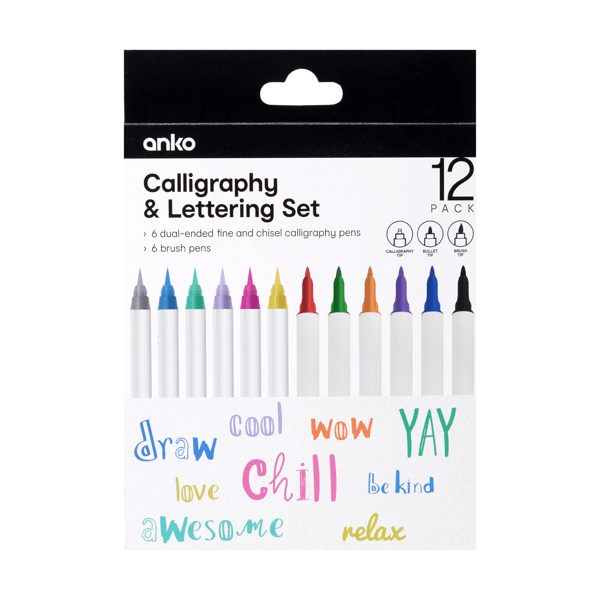 12 Pack Calligraphy and Lettering Set - Anko | Target Australia