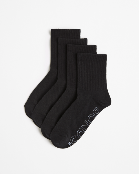 Logo Lightweight Crew Socks 4 Pack - Bonds - Black | Target Australia
