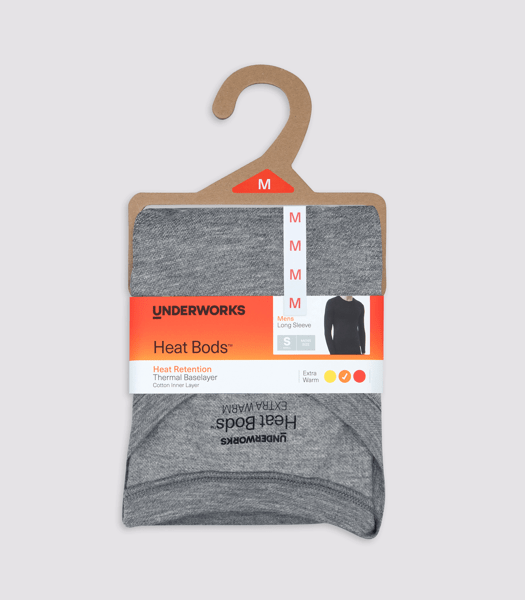 Underworks Heat BodsTM Men's Heat Retention Thermal Long Sleeve ...