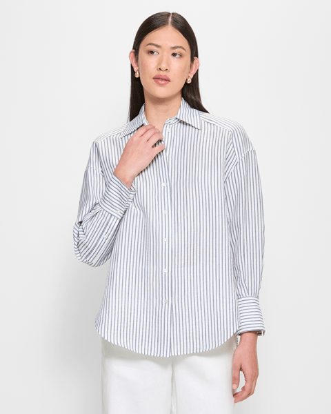 Linen Blend Relaxed Shirt - Preview | Target Australia