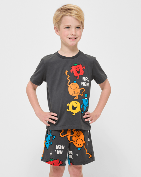 Mr. Men Cotton Pyjama Set - Charcoal | Target Australia