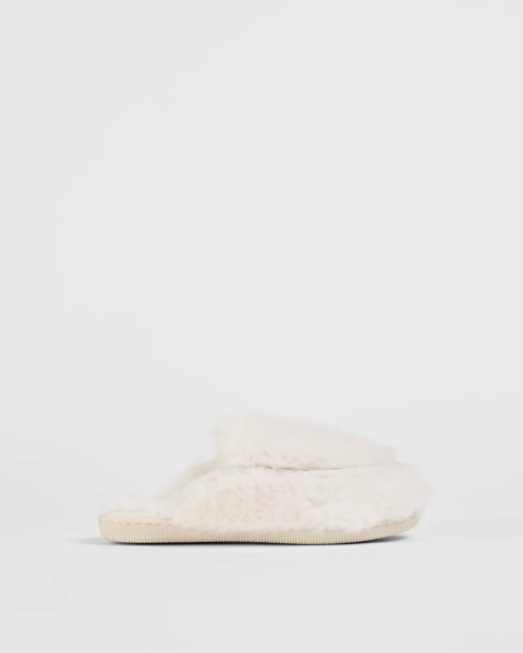 Fluffy Mule Scuff Slipper - Zuri - Cream | Target Australia