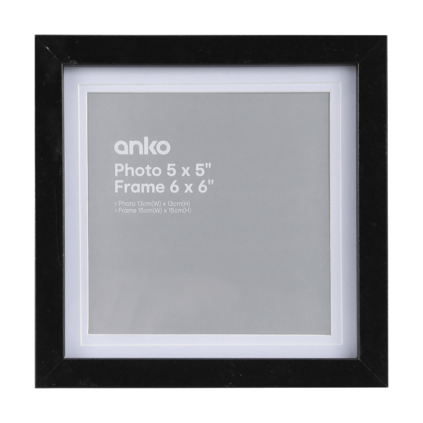 Photo Frame 5" x 5", Black - Anko | Target Australia