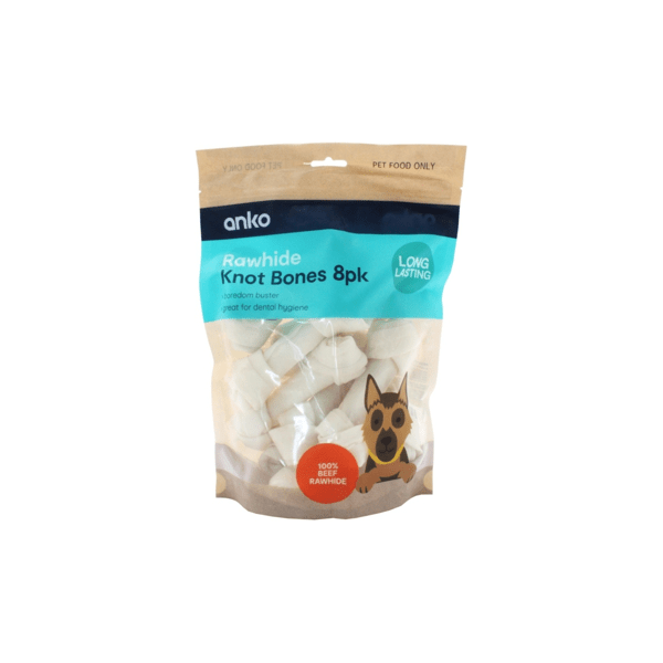 Pet Treat Rawhide Knot Bones 8 Pack - Anko | Target Australia