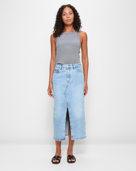 Split Front Denim Maxi Skirt | Target Australia