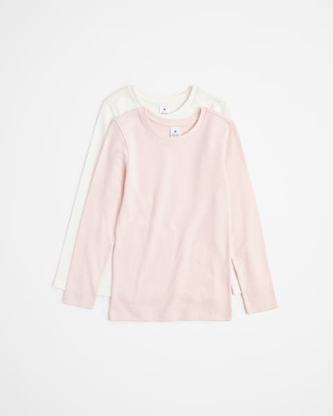 Girls Organic Cotton Thermal Long Sleeve Tops 2 Pack | Target Australia