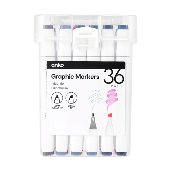 Graphic Markers, 36 Pack - Anko | Target Australia