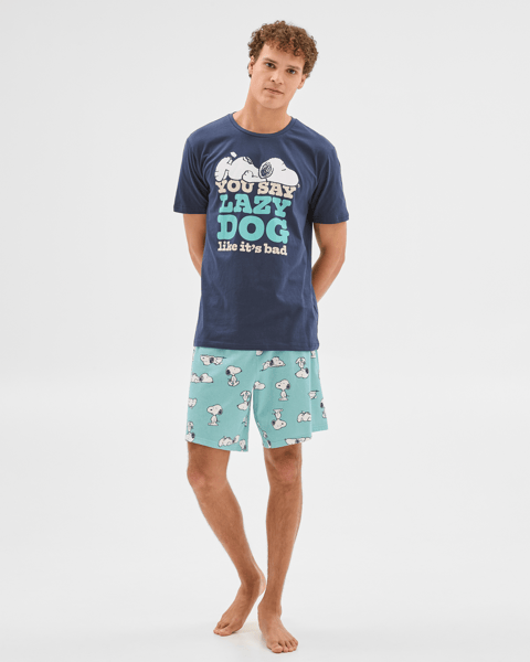 Peanuts Snoopy Australian Cotton Mens Short Pyjama Set | Target Australia
