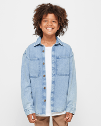 Denim Shacket - Blue | Target Australia