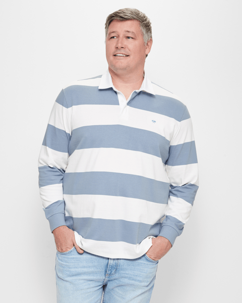 Plus Rugby Striped Polo Shirt | Target Australia