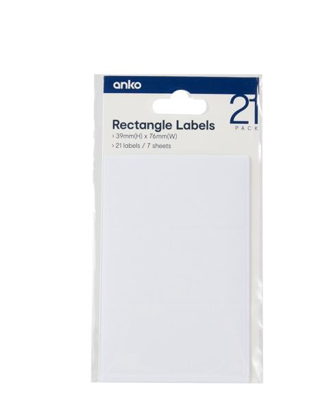 Rectangle Labels, 21 Pack - Anko | Target Australia