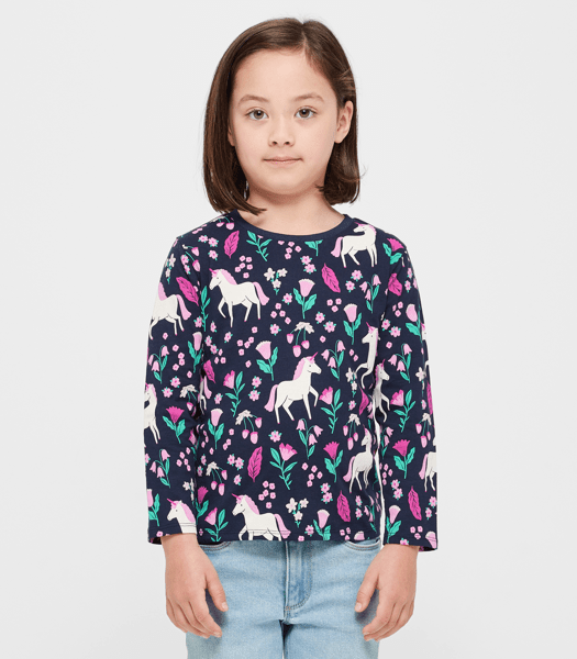 Long Sleeve Print 3 Pack T-shirts | Target Australia