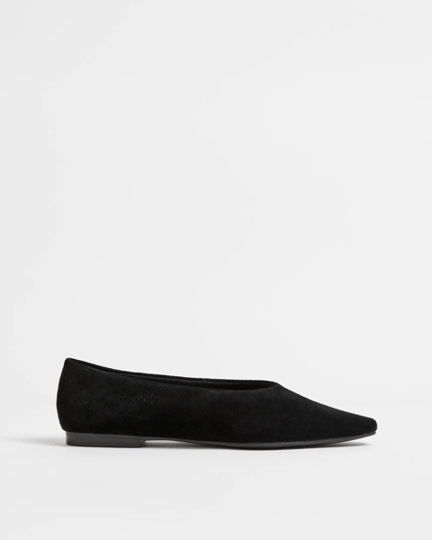 Genuine Leather High Vamp Ballet Flat - Luna - Black | Target Australia