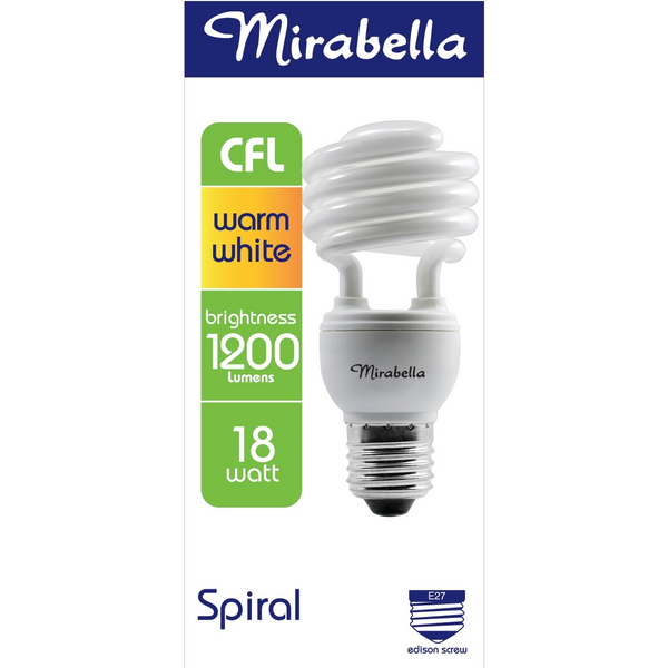 Mirabella E27 18W Spiral CFL Bulb - Warm White | Target Australia Mirabella E27 18W Spiral CFL Bulb - Warm White | Target Australia