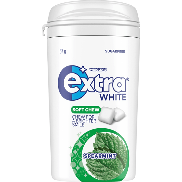 Wrigley's Extra White Spearmint Gum Bottle - 67g | Target Australia
