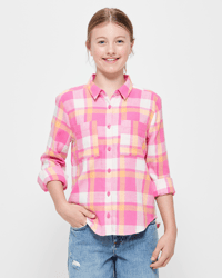 Long Sleeve Check Shirt - Pink | Target Australia