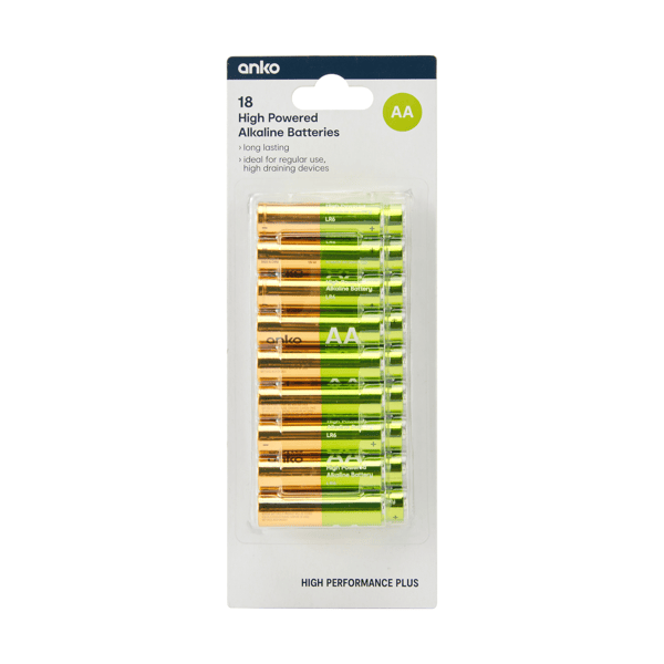 18 Pack High Powered AA Alkaline Batteries - Anko | Target Australia