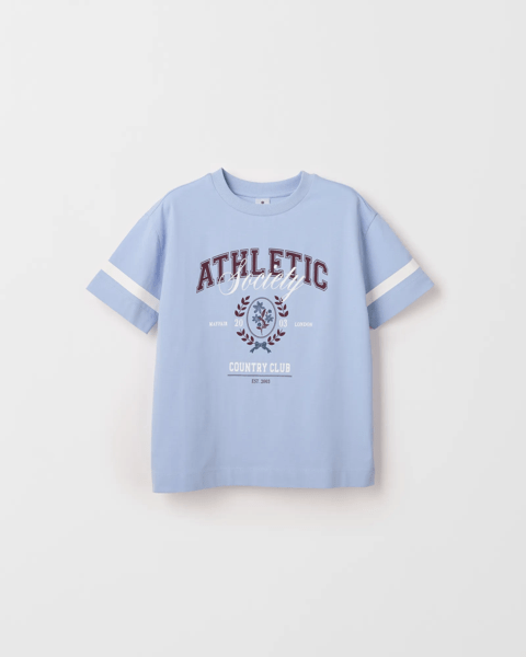 Australian Cotton Longline Print T-Shirt - Blue | Target Australia