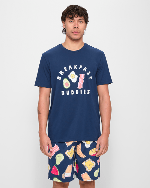 Family Matching Fathers Day Breakfast Buddies Mens Cotton Pyjama Set ...