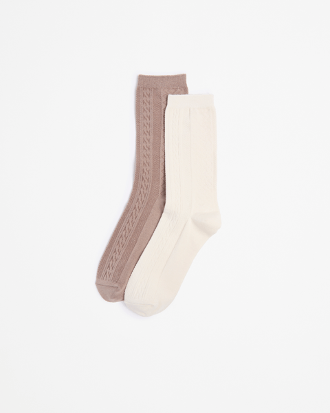 2 Pack Cable Knit Bamboo Crew Boot Socks | Target Australia