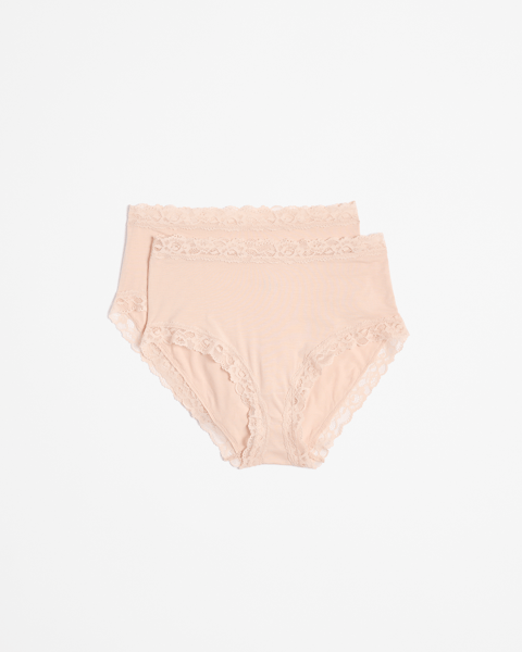2 Pack Modal And Lace Full Briefs Bare Beauty Target Australia