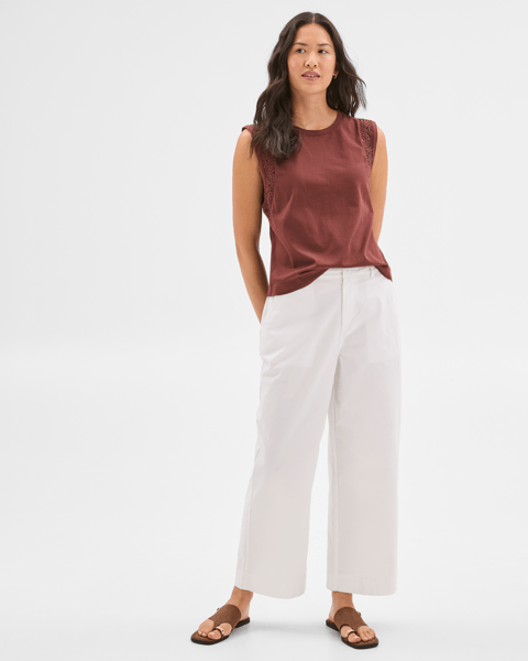 Australian Cotton Sleeveless Crochet Tank Top | Target Australia