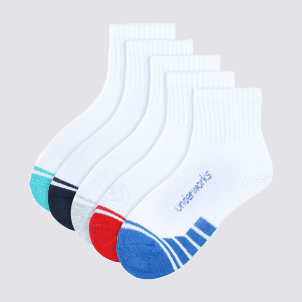 5 Pack Underworks Kids Sport Qtr Crew Socks | Target Australia