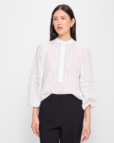 Long Sleeve Lace Detail Blouse - Preview | Target Australia