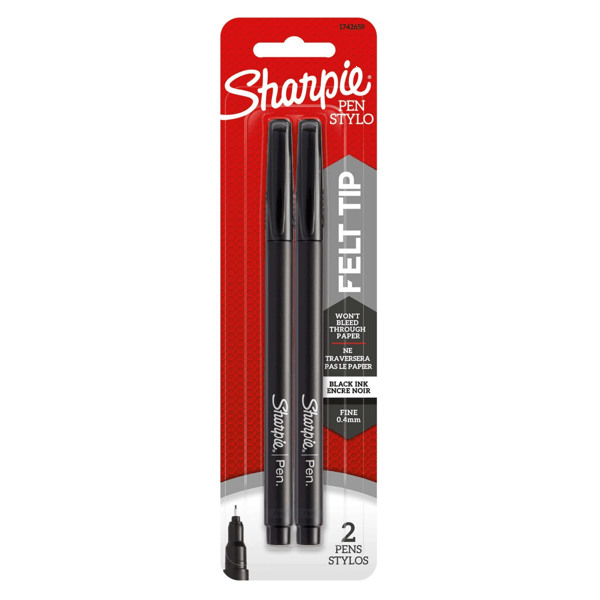 2 Pack Sharpie Fineliner Point Pens - Black | Target Australia