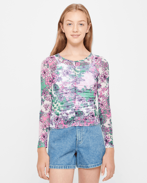 Ruched Mesh Floral 2 Piece Set | Target Australia