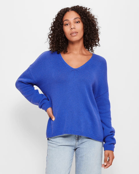 Australian Cotton Deep V-Neck Jumper | Target Australia