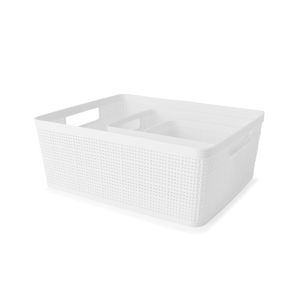 Set of 4 Linen Weave Baskets White - Anko | Target Australia