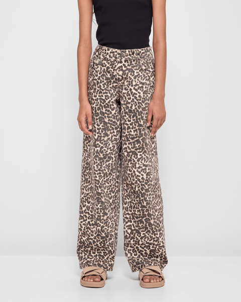 Wide Leg Leopard Denim Jeans | Target Australia