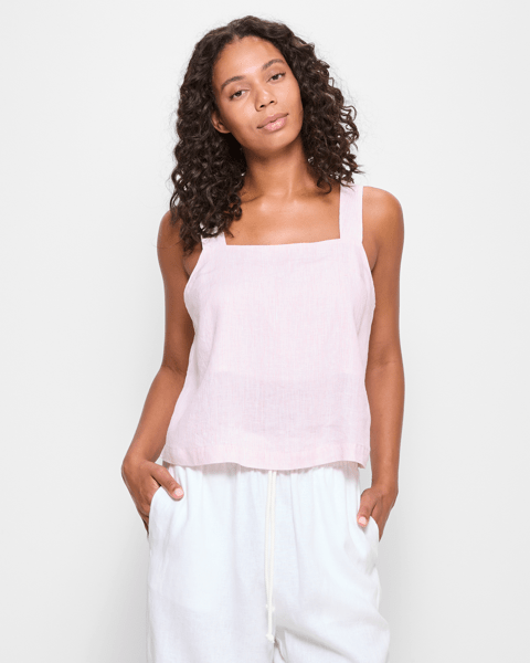 European Linen Square Neck Cami | Target Australia