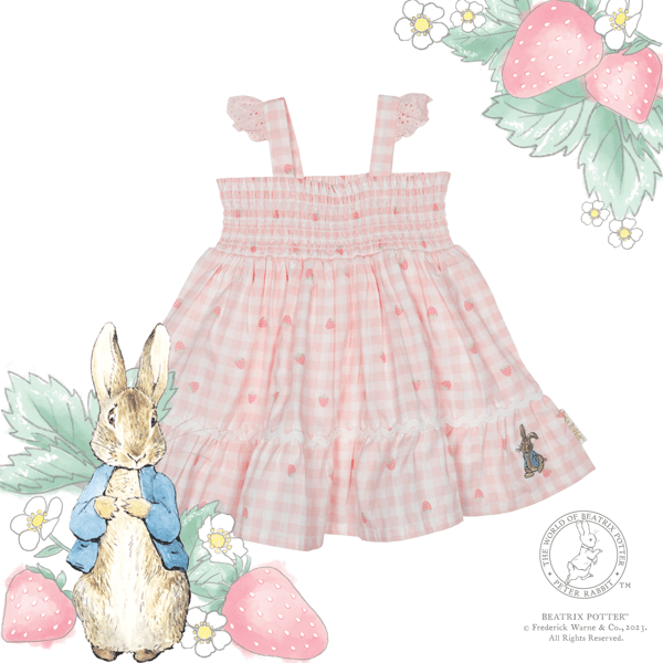 Peter Rabbit Baby Strappy Shirred Dress | Target Australia