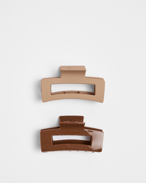 2 Pack Large Rectangle Clips - Brown | Target Australia