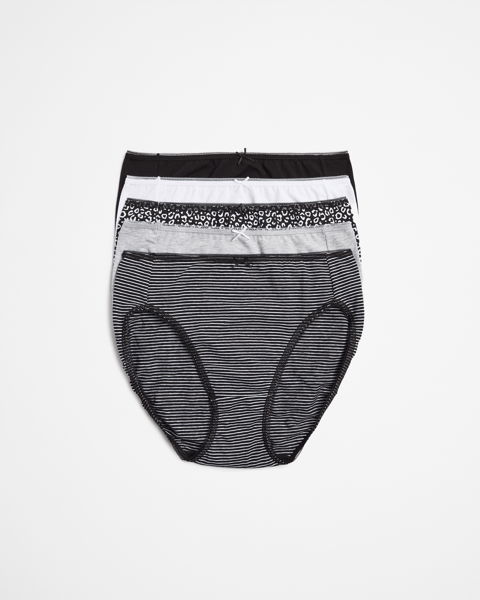 5 Pack Cotton/Elastane High Cut Briefs | Target Australia