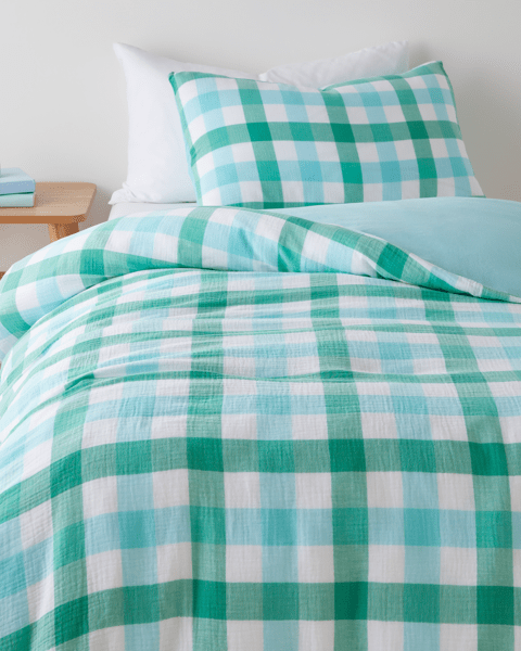 Finley Muslin Check Quilt Cover Set | Target Australia