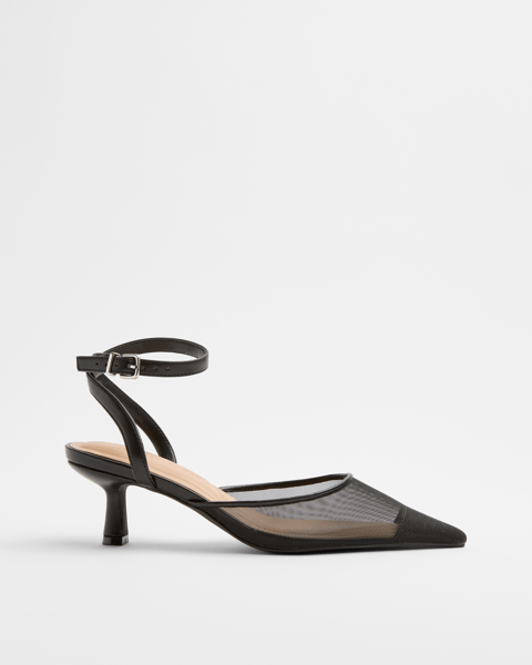 Womens Pointed Toe Ankle Strap Kitten Heel | Target Australia