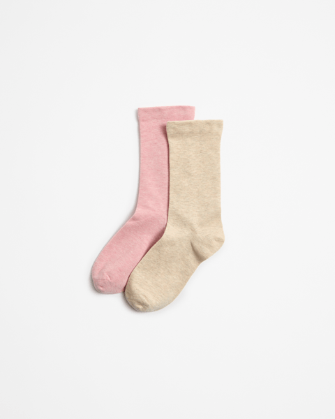 Australian Cotton Blend 2 Pack Crew Boot Socks - Oatmeal/Pink | Target ...