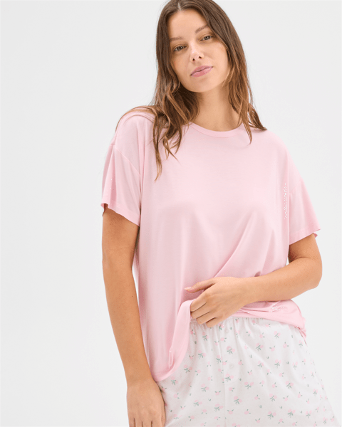 Soft Comfort Bamboo Pyjama T-Shirt - Pink | Target Australia