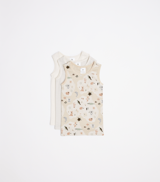 3 Pack Baby Organic Cotton Vests | Target Australia