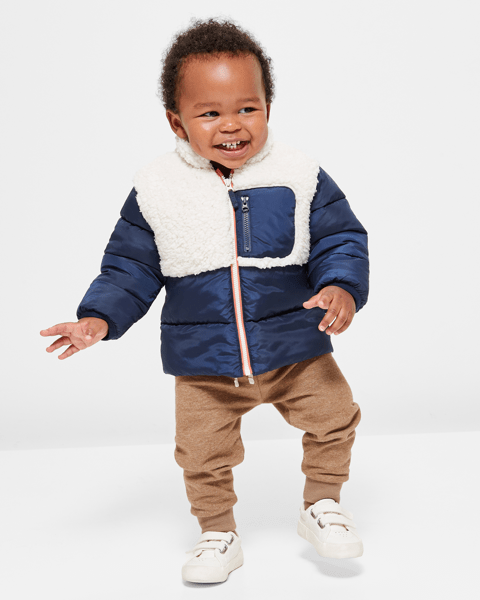 Baby Spliced Teddy Fleece Jacket | Target Australia