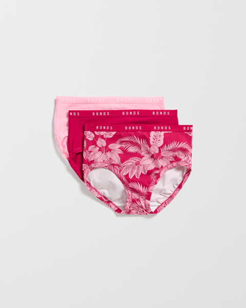 Bonds Cottontails 3 Pack Full Briefs - Botanical Bliss/ Raspberry Jam ...