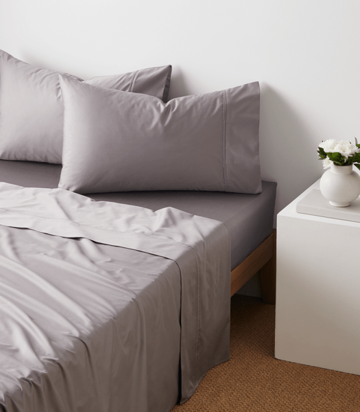Egyptian Cotton 600 Thread Count Deep Sheet Set Grey Target Australia
