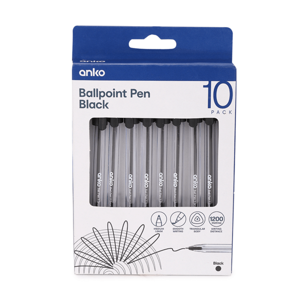 Ballpoint Pens 10 Pack Black - Anko | Target Australia
