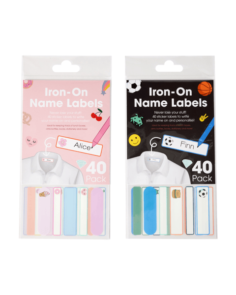 Anko 40 Pack Iron-On Name Labels - Assorted | Target Australia