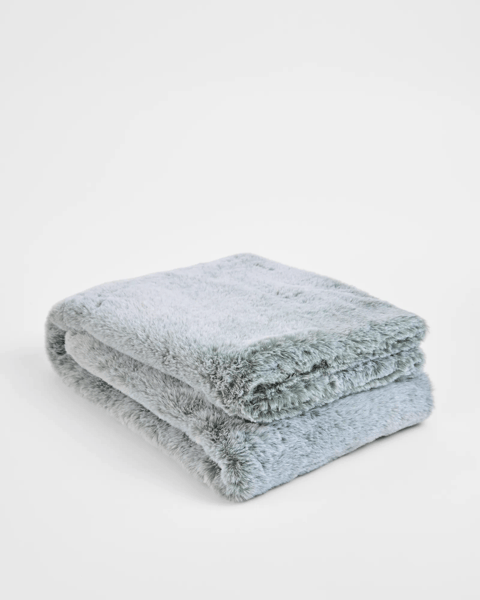 Leo Faux Fur Throw - Green | Target Australia
