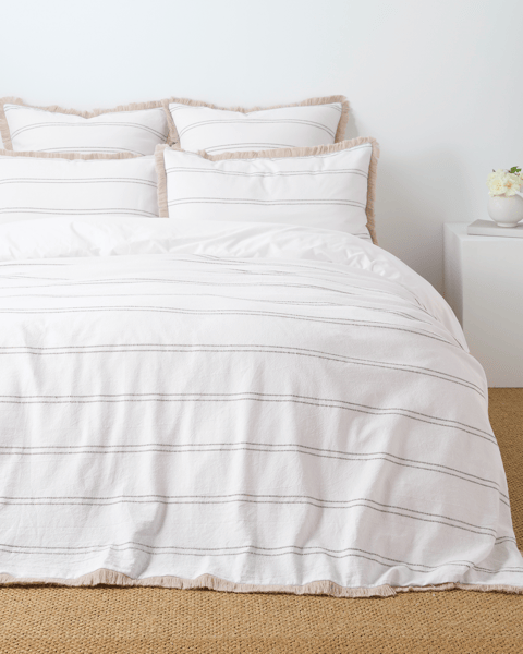 Hendrix Textured Stripe Quilt Cover Set | Target Australia
