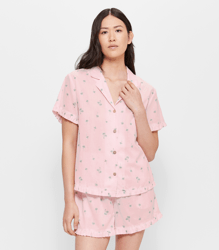 Woven Frill Pyjama Set - Pink Ditsy Palm | Target Australia